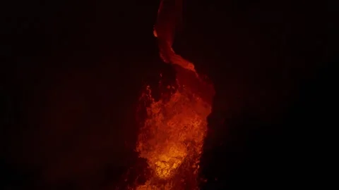 Volcano exploding with molten magma open... | Stock Video | Pond5