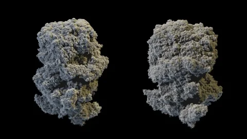 Volcano gray smoke eruption, effect isol... | Stock Video | Pond5