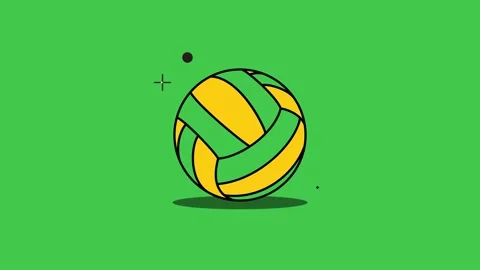 Volleyball ball animation on a green bac... | Stock Video | Pond5