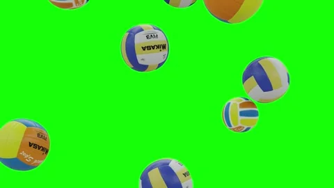 Volleyball Balls Falling On A Screen Wit... | Stock Video | Pond5