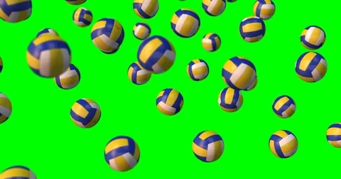 volleyball falling green screen | Stock Video | Pond5