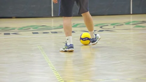 Volleyball player stops and redirects ba... | Stock Video | Pond5