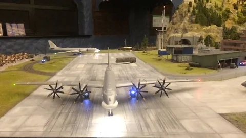 Volumetric 3D model of a passenger aircr... | Stock Video | Pond5