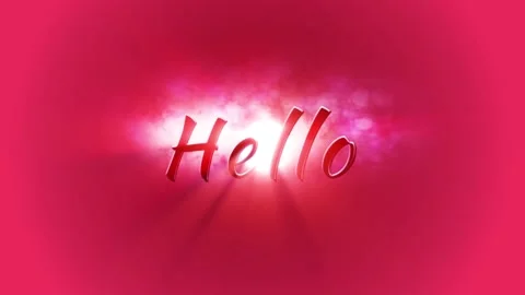 Volumetric inscription Hello. Animated p... | Stock Video | Pond5