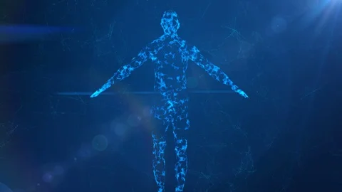 Volumetric spotted male body turning aro... | Stock Video | Pond5