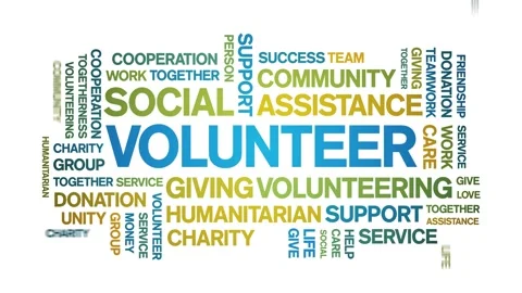 Volunteer animated word cloud,design ani... | Stock Video | Pond5