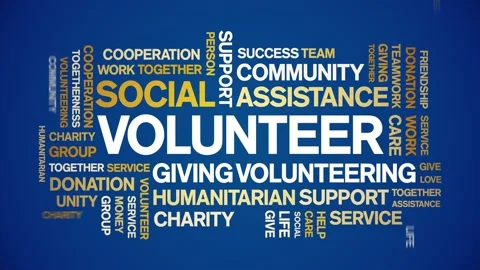 Volunteer animated word cloud,design ani... | Stock Video | Pond5
