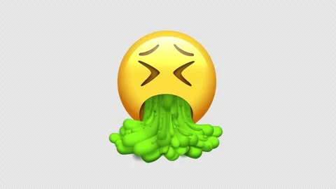 Vomiting Face Emoji Animated on a Transp... | Stock Video | Pond5