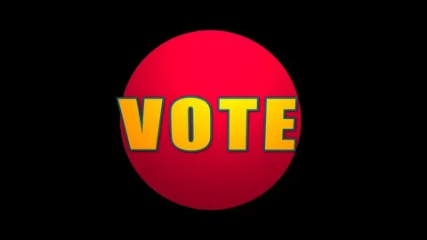 VOTE red animated pop up button/ Matte b... | Stock Video | Pond5