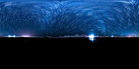 VR 360 Night Sky Star Trails of Perseids... | Stock Video | Pond5