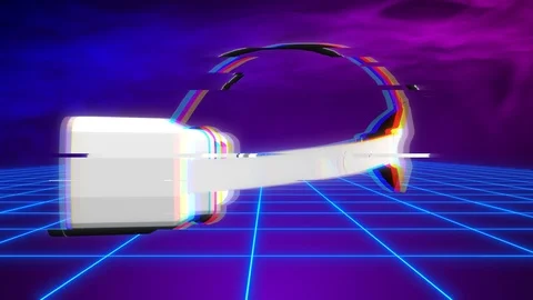 VR Headset Synthwave / Vaporwave / Retro... | Stock Video | Pond5