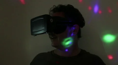 VR: MCU man reacts to virtual reality ga... | Stock Video | Pond5