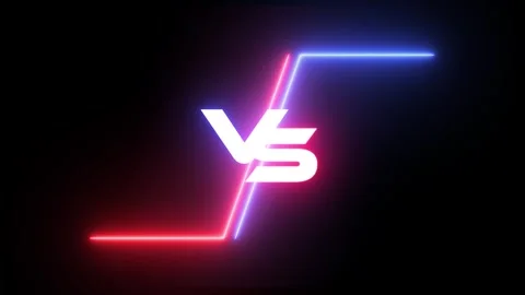 Vs versus neon red and blue versus neon ... | Stock Video | Pond5