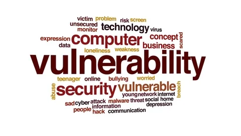 Vulnerability animated word cloud, text ... | Stock Video | Pond5