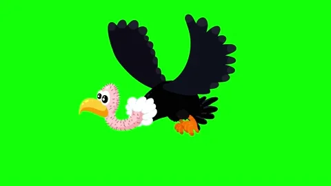Vulture cartoon animation isolated loop.... | Stock Video | Pond5