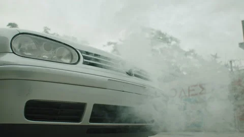VW Golf Broke Engine Smoking | Stock Video | Pond5