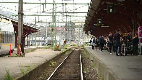 VY train from Oslo arriving Gothenburg C... | Stock Video | Pond5