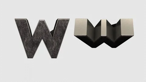 W Letters 3D Animation Font, 2 Version, ... | Stock Video | Pond5