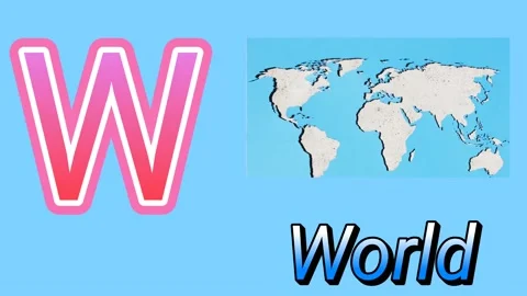 W for World - Alphabet learning for kids... | Stock Video | Pond5