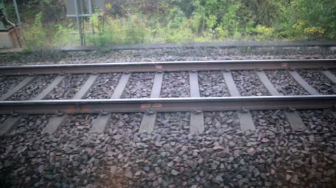 Wagon wheel effect train tracks optical ... | Stock Video | Pond5