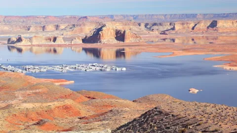 Wahweap marina located at the southern e... | Stock Video | Pond5