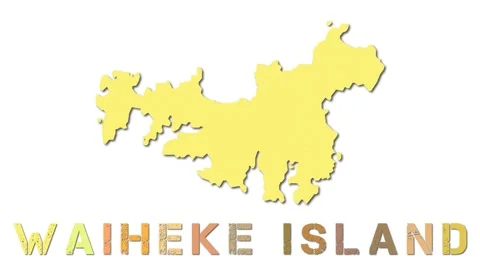 Waiheke Island map with paper regions. A... | Stock Video | Pond5