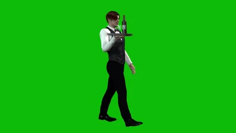 Waiter Walking Green Screen Animation (1... | Stock Video | Pond5