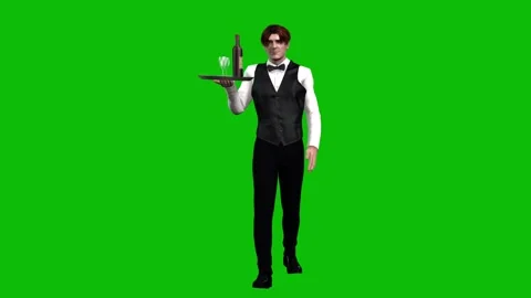 Waiter Walking Green Screen Animation (2... | Stock Video | Pond5