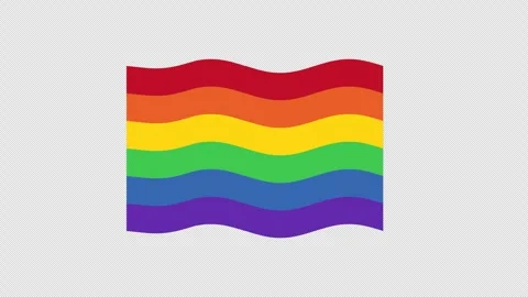 Waiving Rainbow Flag Emoji Animated on a... | Stock Video | Pond5