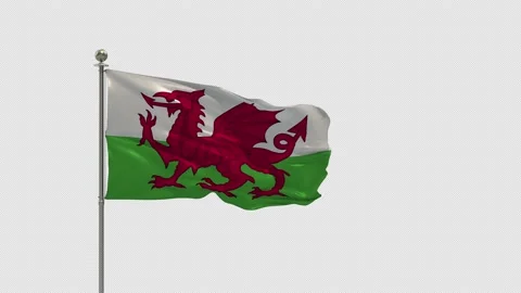 Wales Flag Pole Looping Animation Inclu... | Stock Video | Pond5