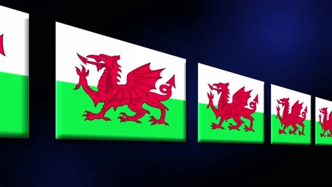 Wales Welsh Flag Animated Background 3d ... | Stock Video | Pond5