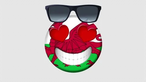 Wales.Animation of smiling face with wel... | Stock Video | Pond5