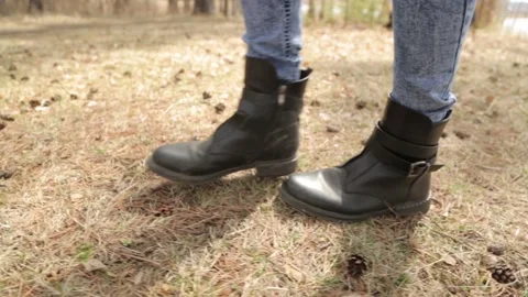 Walk in the Park and legs in the frame. ... | Stock Video | Pond5