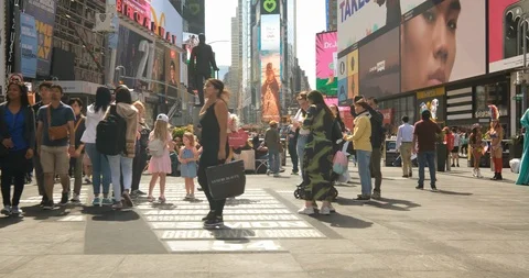 A walk through busy Times Square in Manh... | Stock Video | Pond5