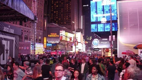 Walking with crowd of people in downtown... | Stock Video | Pond5