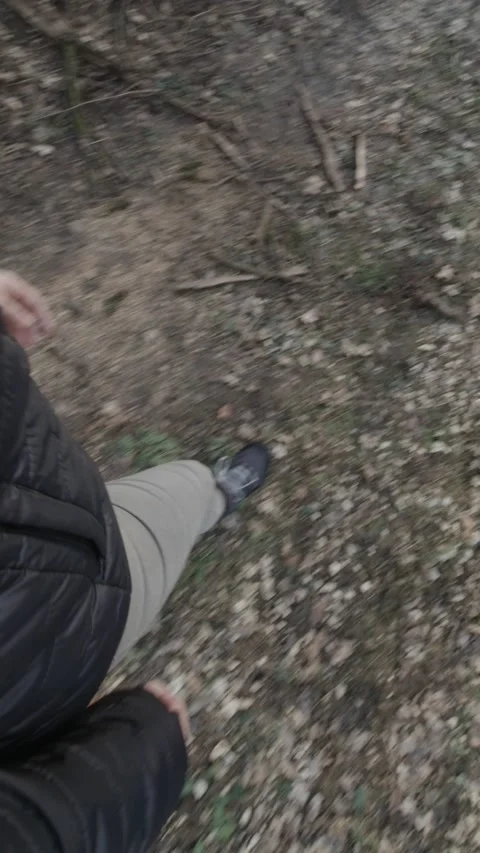 Walking on forest foot path 4K vertical ... | Stock Video | Pond5