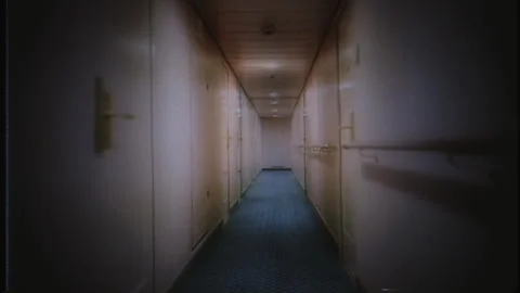 Walking Inside Building Corridor Old VHS... | Stock Video | Pond5