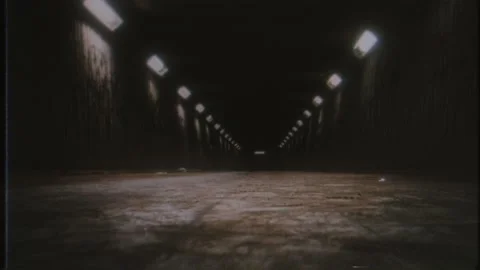 Walking Inside Eerie Tunnel Spooky Scene... | Stock Video | Pond5