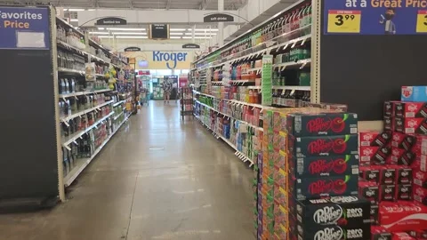 Walking Inside of Kroger Supermarket Gro... | Stock Video | Pond5