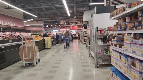 Walking Inside Meijer Supermarket Grocer... | Stock Video | Pond5