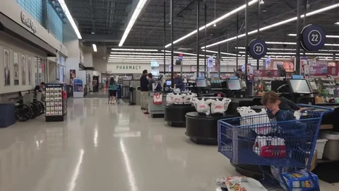 Walking Inside of Meijer Supermarket Gro... | Stock Video | Pond5