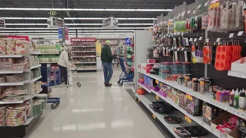 Walking Inside of Meijer Supermarket Gro... | Stock Video | Pond5