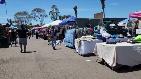 Walking Kobey Swap Meet San Diego Califo... | Stock Video | Pond5