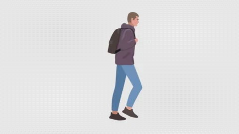 Walking man loop animation with alpha ch... | Stock Video | Pond5