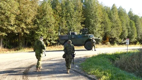 Walking sequence of soldiers walking to ... | Stock Video | Pond5