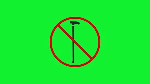 Walking stick prohibited animation on a ... | Stock Video | Pond5