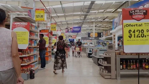 Person Walking Supermarket Aisle Stock Video Footage | Royalty Free ...
