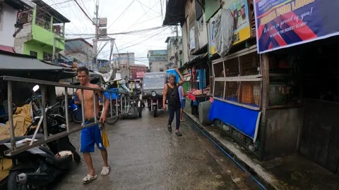 Walking Tour of Tondo Slum in Asia Manil... | Stock Video | Pond5