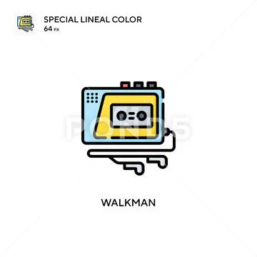 Walkman Special lineal color icon. Illustration symbol design template ...