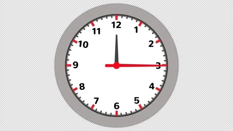 Wall clock animation on transparent back... | Stock Video | Pond5